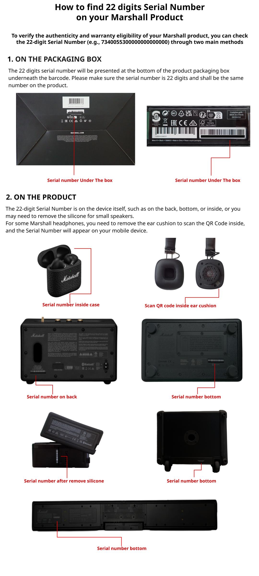 How to find 22 digits Serial Number on your Marshall Product – Ash Asia ...